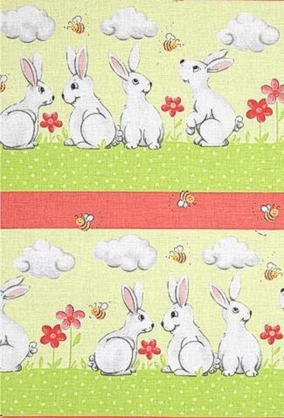 1/2 Metre Bert & Beatrice Bunny Repeating Border by Susybee Spring ...