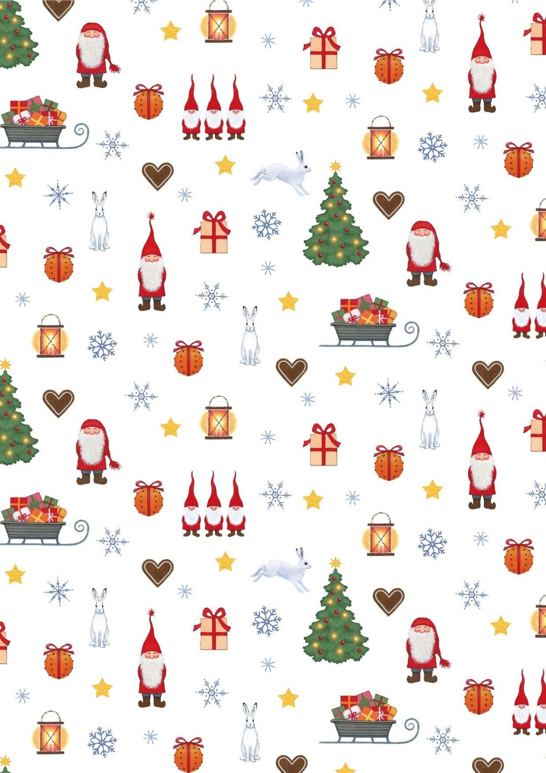 1/2 Metre Tomten's Christmas Festive Fun by Lewis & Irene 100% Cotton ...