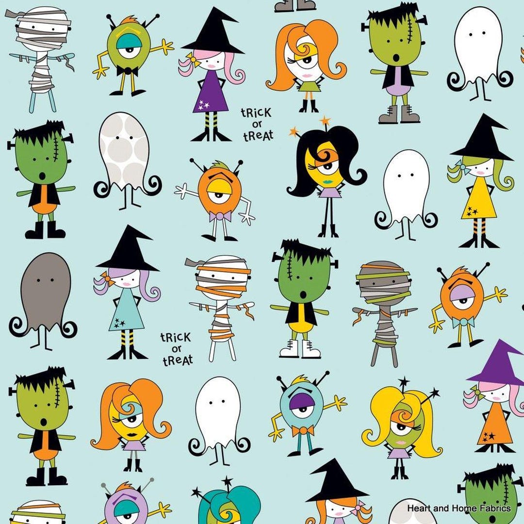 1/2 Metre Too Cute to Spook Halloween Crew by Riley Blake 100% Cotton ...