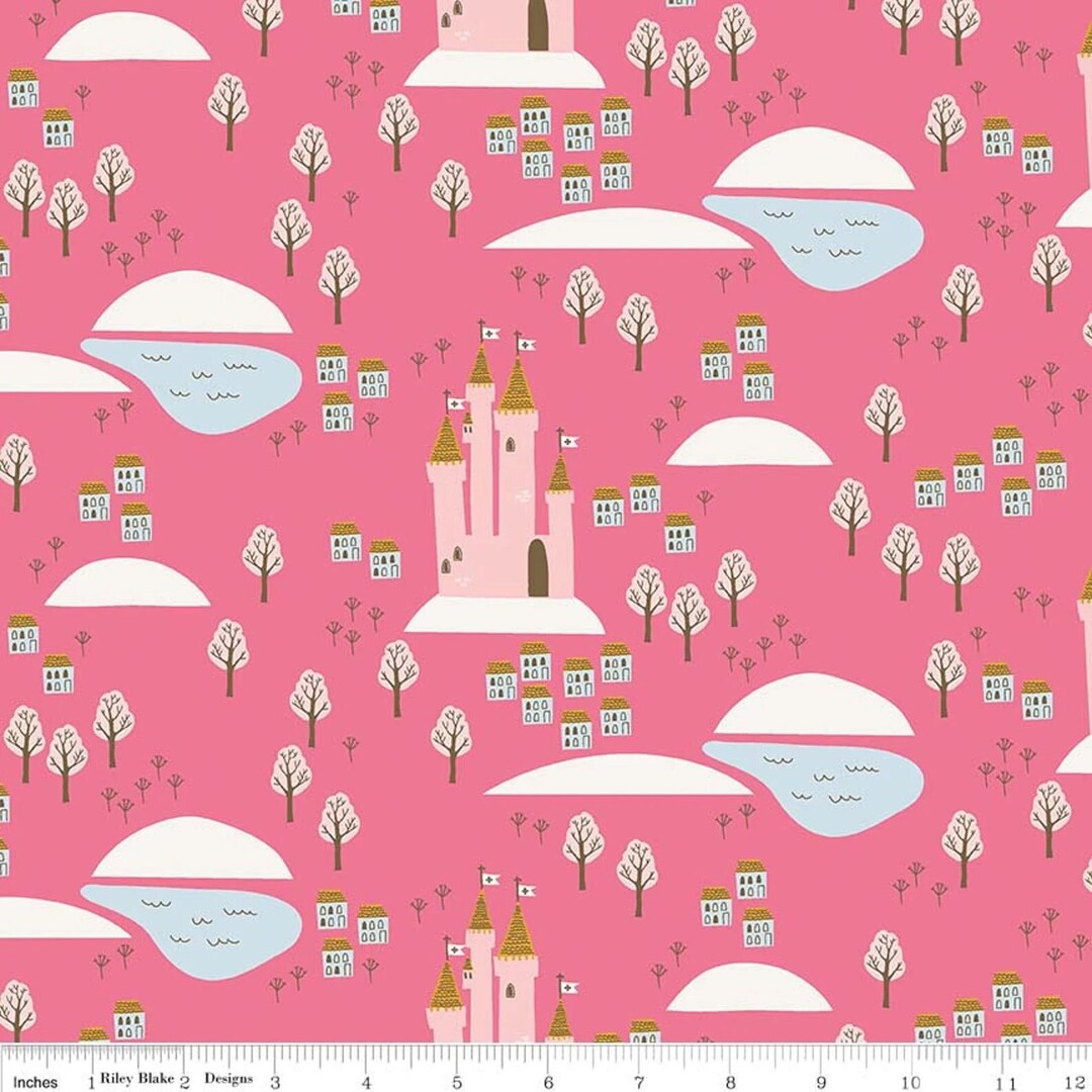 1/2 Metre Guinevere Princess Castles by Riley Blake 100% Cotton Fabric ...