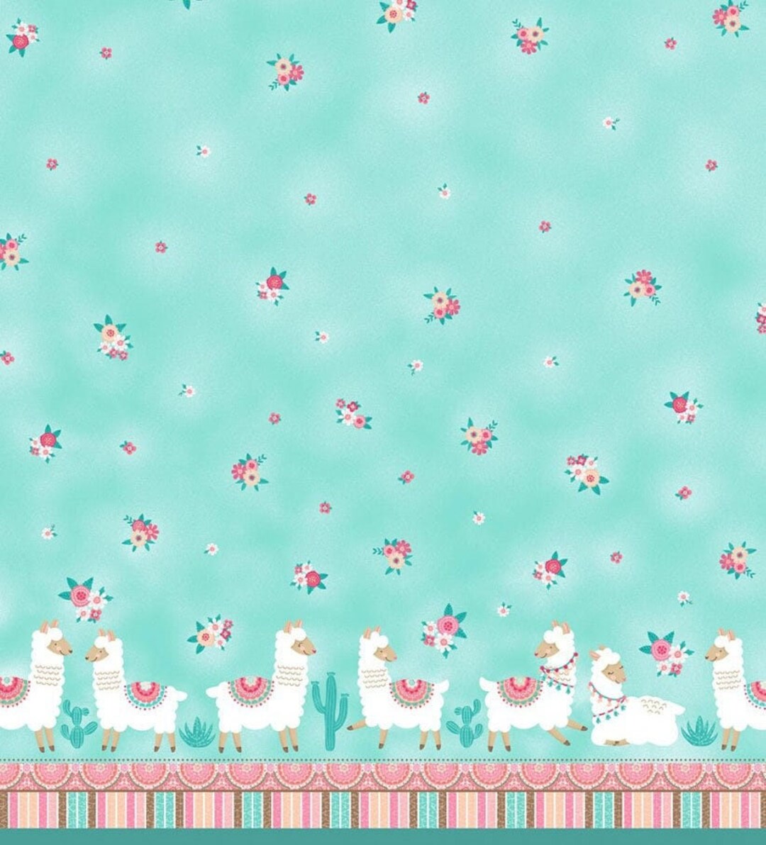 1/2 Metre Llama Nirvana Llama Nation Double Border by Michael Miller ...