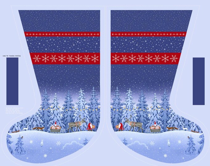 Tomten's Christmas One Yard Stocking Panel Designed by Eva Melhuish for ...