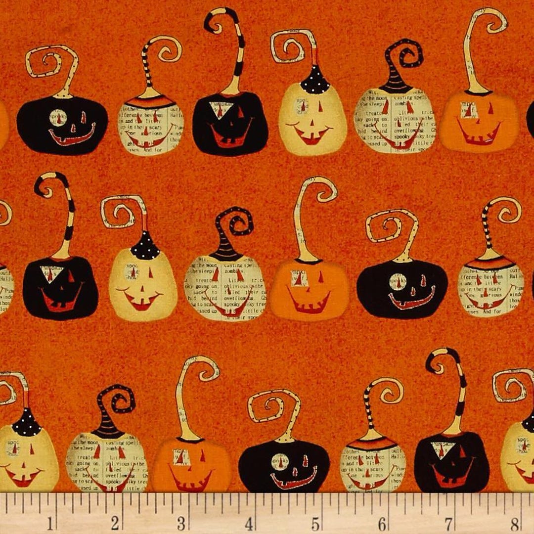 1/2 Metre Witchy Pumpkins by DT-K Signature for Studio E 100% Cotton ...