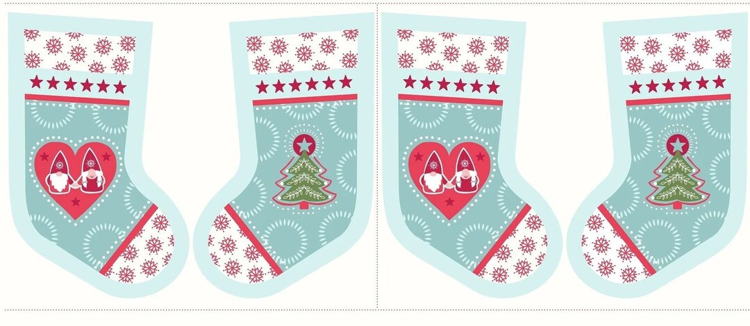 Hygge Christmas Stocking Panel 45cm by 110cm by Lewis & Irene 100% ...