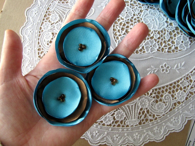 Handmade Appliques Satin Fabric Sew on Flowers Fabric - Etsy