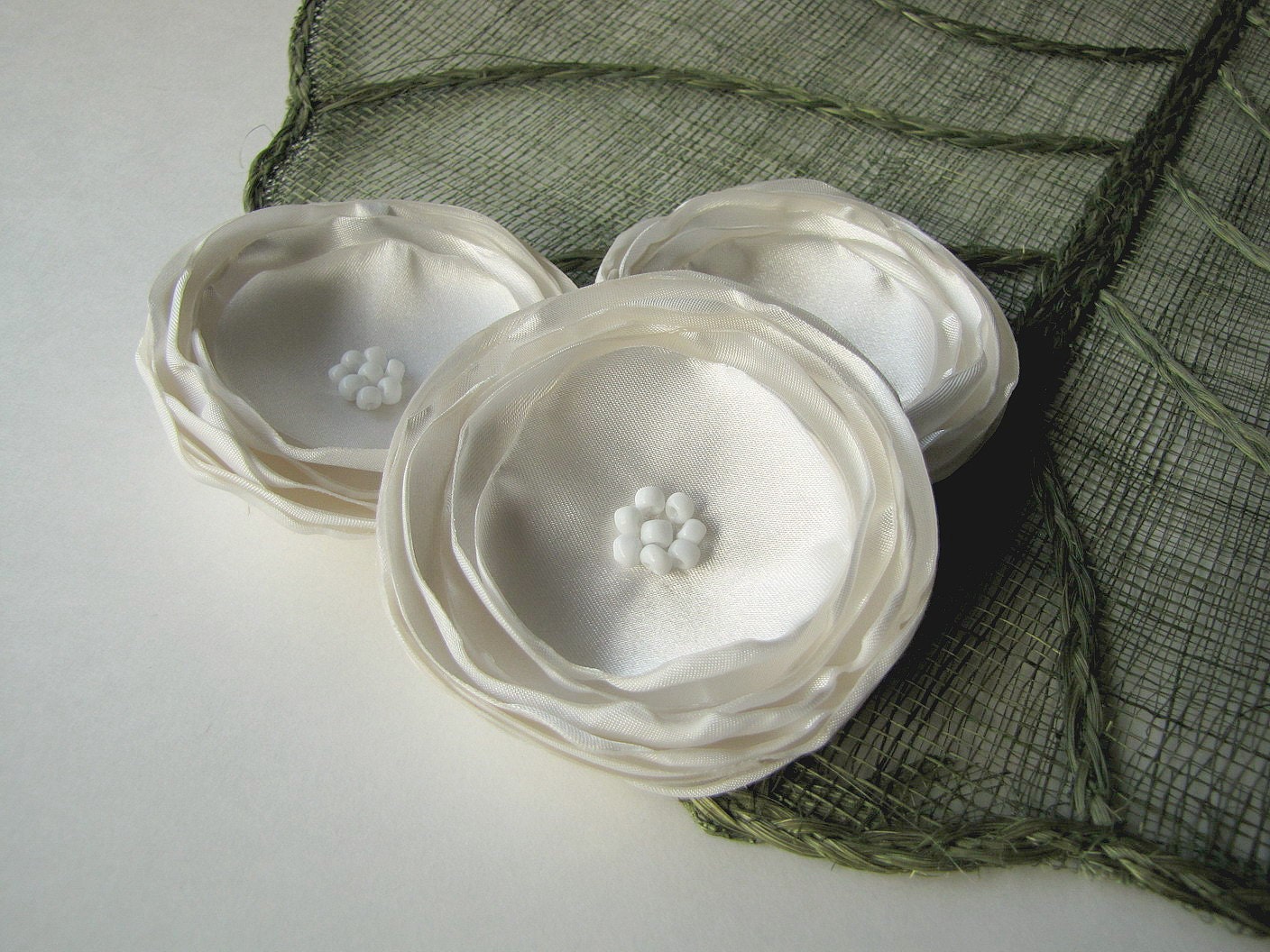 Large Wedding Flowers Cream Ivory Fabric Flowers Bridal - Etsy