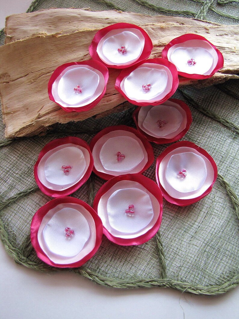 Handmade Appliques Satin Fabric Sew on Flowers Fabric - Etsy