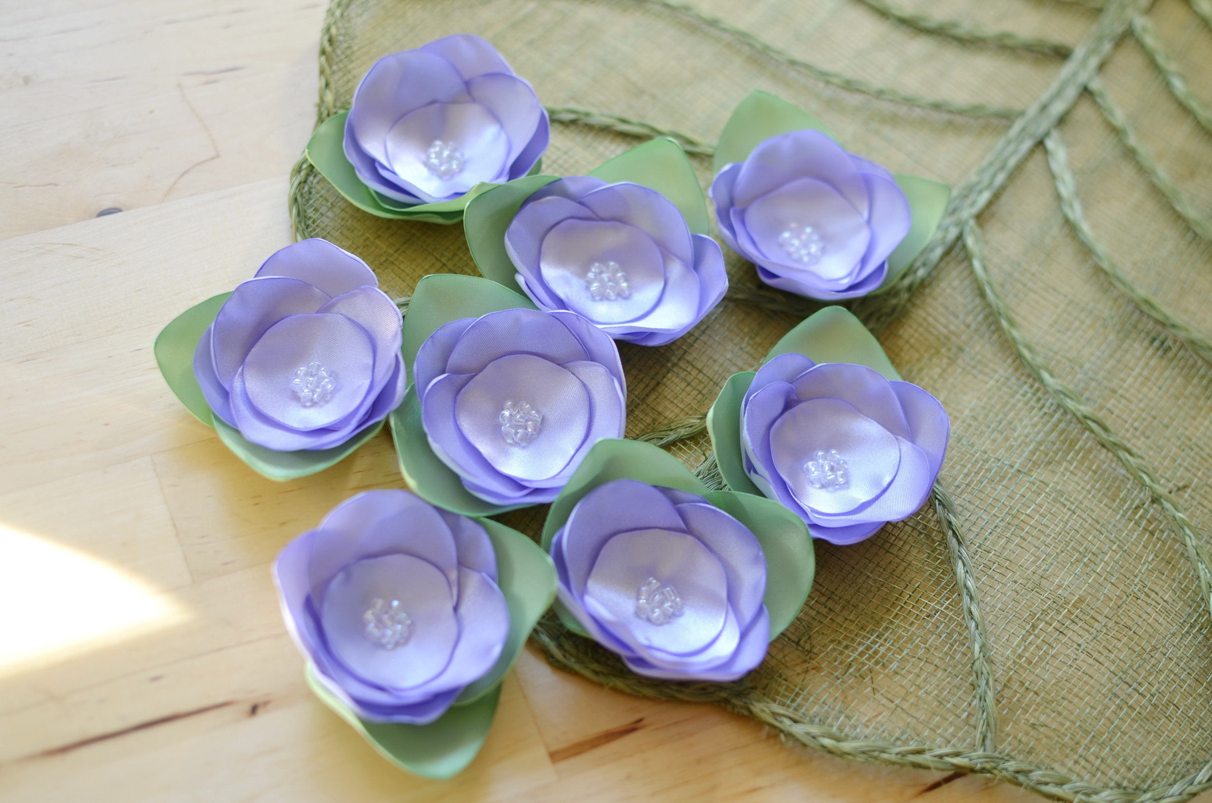 Satin Fabric Flowers Silk Flower Appliques Small Satin - Etsy