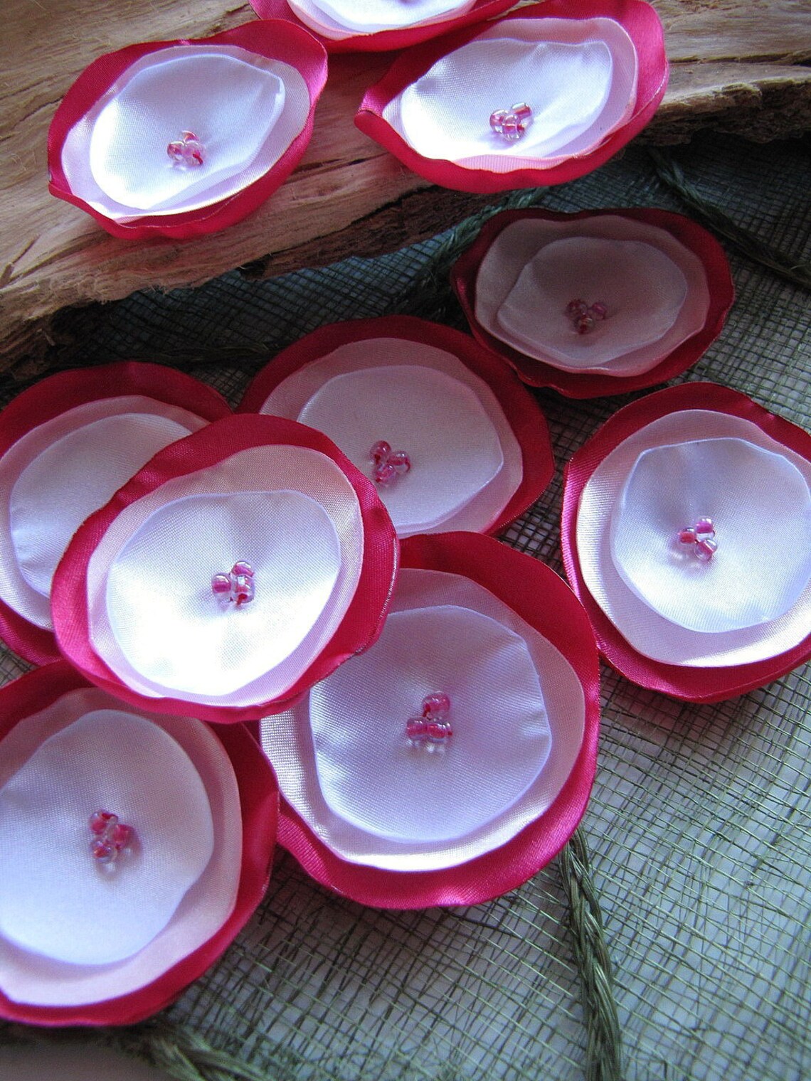 Handmade Appliques Satin Fabric Sew on Flowers Fabric | Etsy