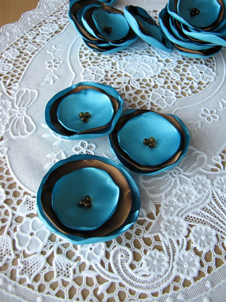 Handmade Appliques Satin Fabric Sew on Flowers Fabric - Etsy