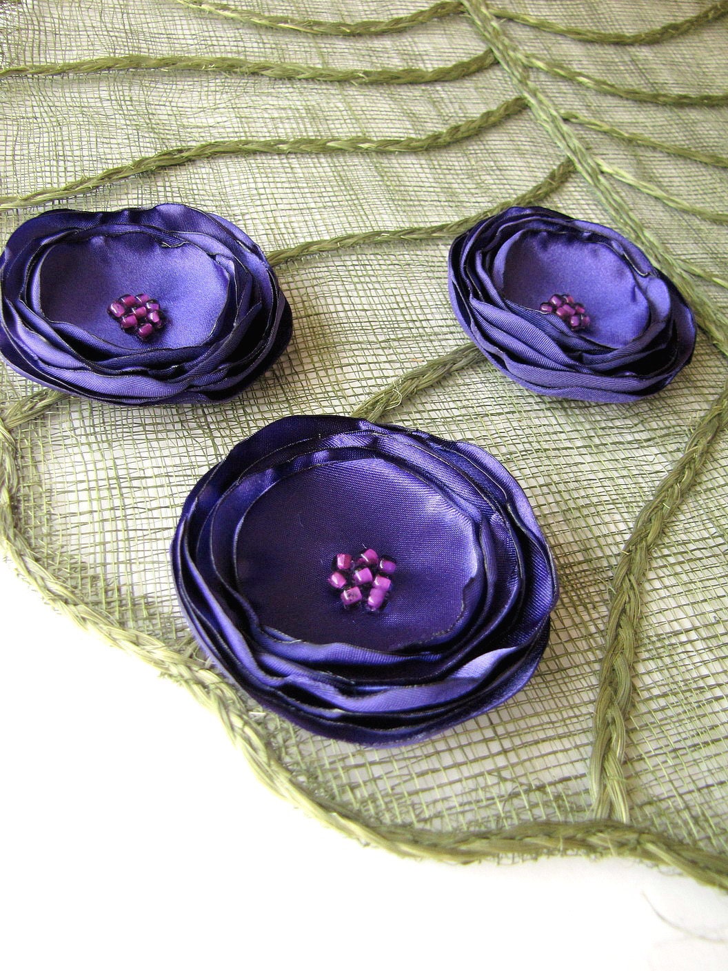 Fabric Flowers, Large Flower Appliques, Satin Flowers Bulk, Wedding ...