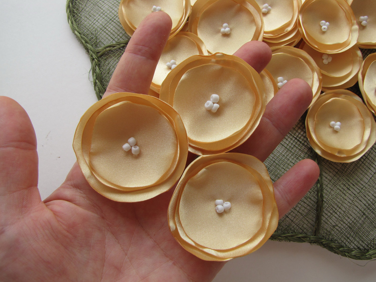 Large Silk Satin Flower Appliques, Fabric Flowers Bulk, Wholesale ...