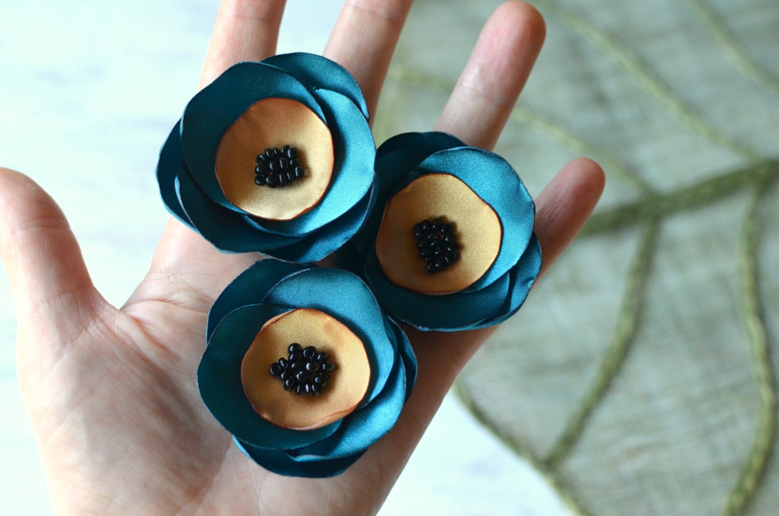 Satin Fabric Flowers Silk Flower Appliques Small Satin | Etsy