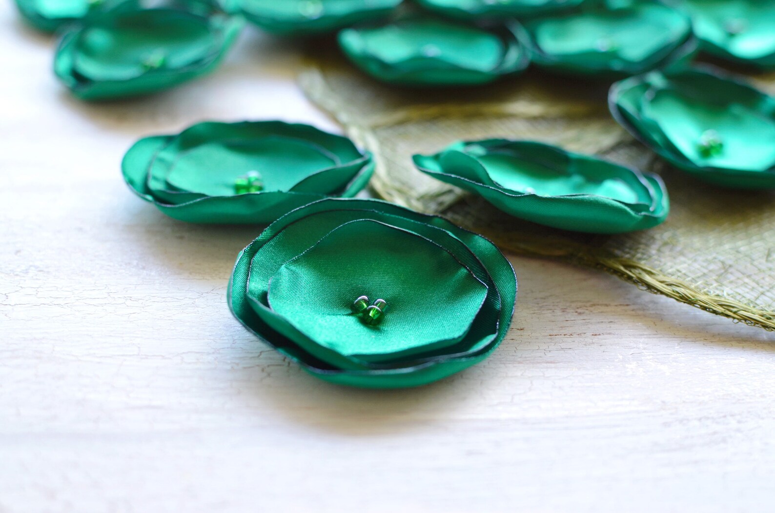 Fabric Flowers Bulk Silk Flowers Satin Fabric Handmade Sew - Etsy