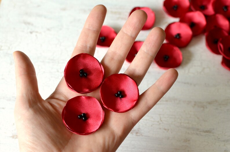 Tiny Fabric Flowers, Mini Satin Flowers, Fabric Flowers, Wedding Flower ...