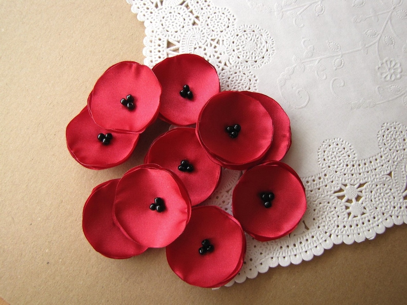 Tiny Fabric Flowers, Mini Satin Flowers, Fabric Flowers, Wedding Flower ...