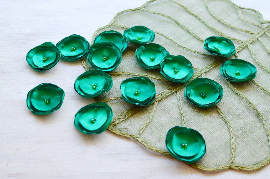 Fabric Flowers Bulk Silk Flowers Satin Fabric Handmade Sew - Etsy