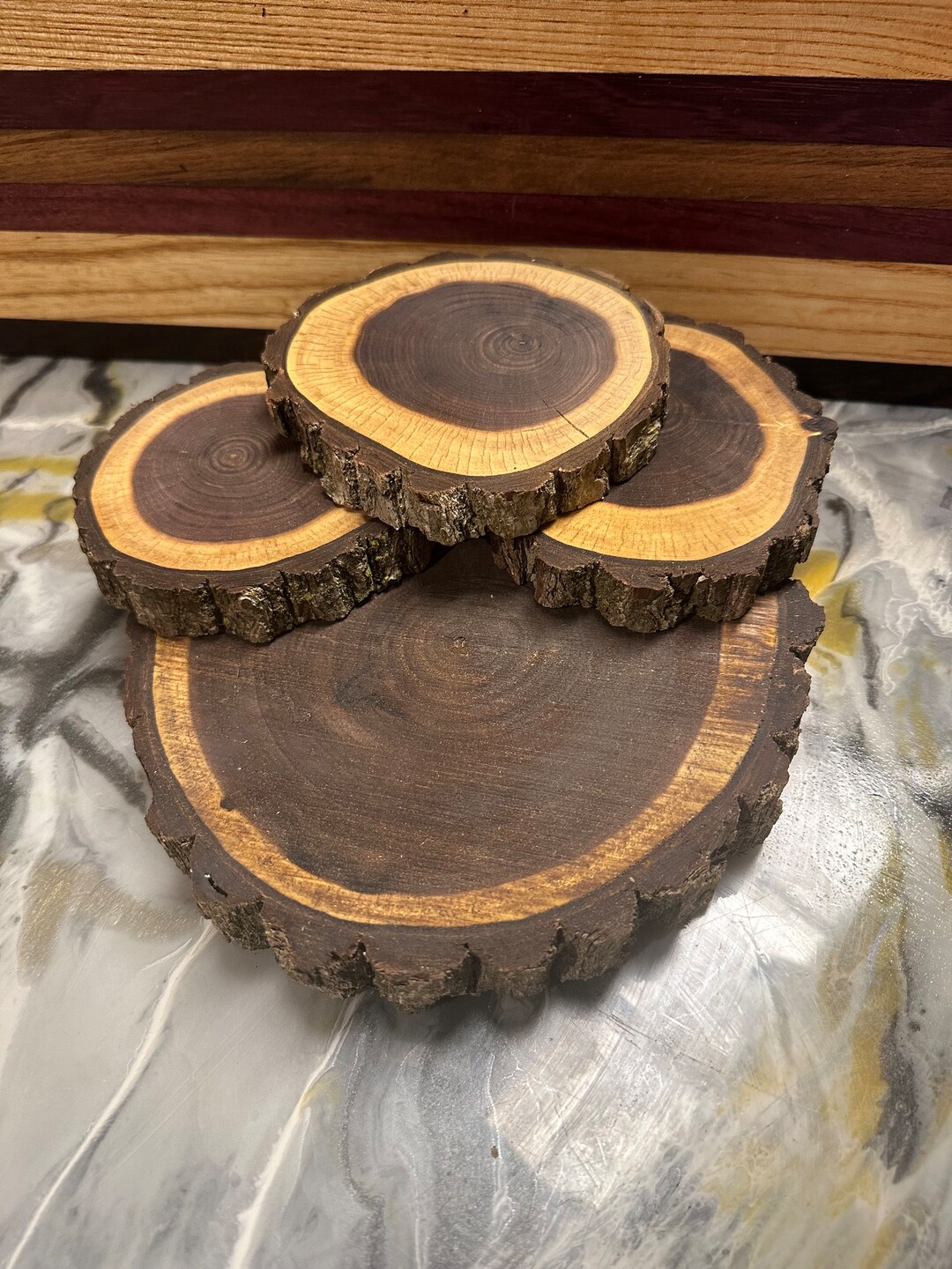 Set of 4 Black Walnut Rounds - Etsy