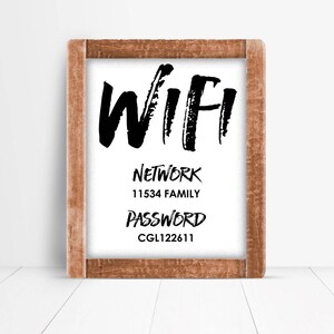 WIFI Password Sign, Password Wall Art, Printable Wall Art With Wifi ...