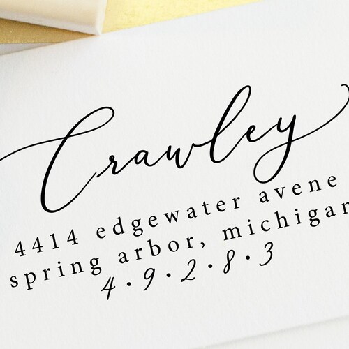 Self Inking Return Address Stamp Calligraphy Housewarming - Etsy
