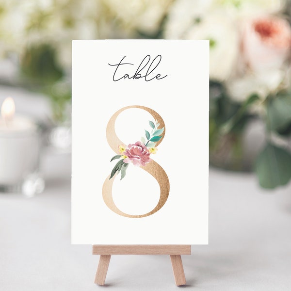 Floral Wedding Table Numbers - Etsy