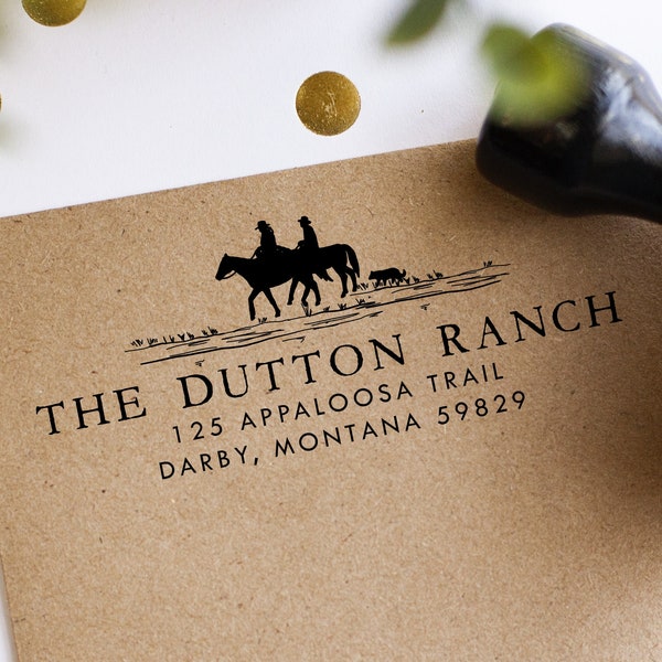 Western Address Stamp - Etsy