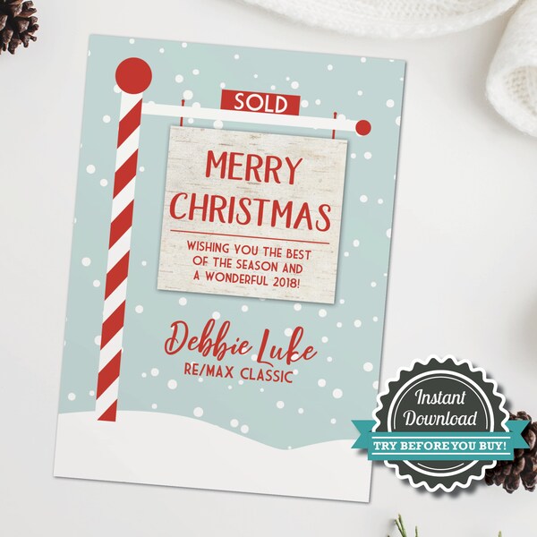 Real Estate Agent Holiday Card - Etsy