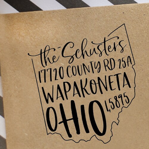 Ohio Address Stamp Self Inking Return Address Stamp Custom | Etsy