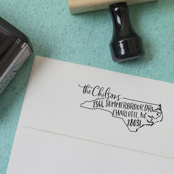 North Carolina address Stamp Self Inking Return Address | Etsy