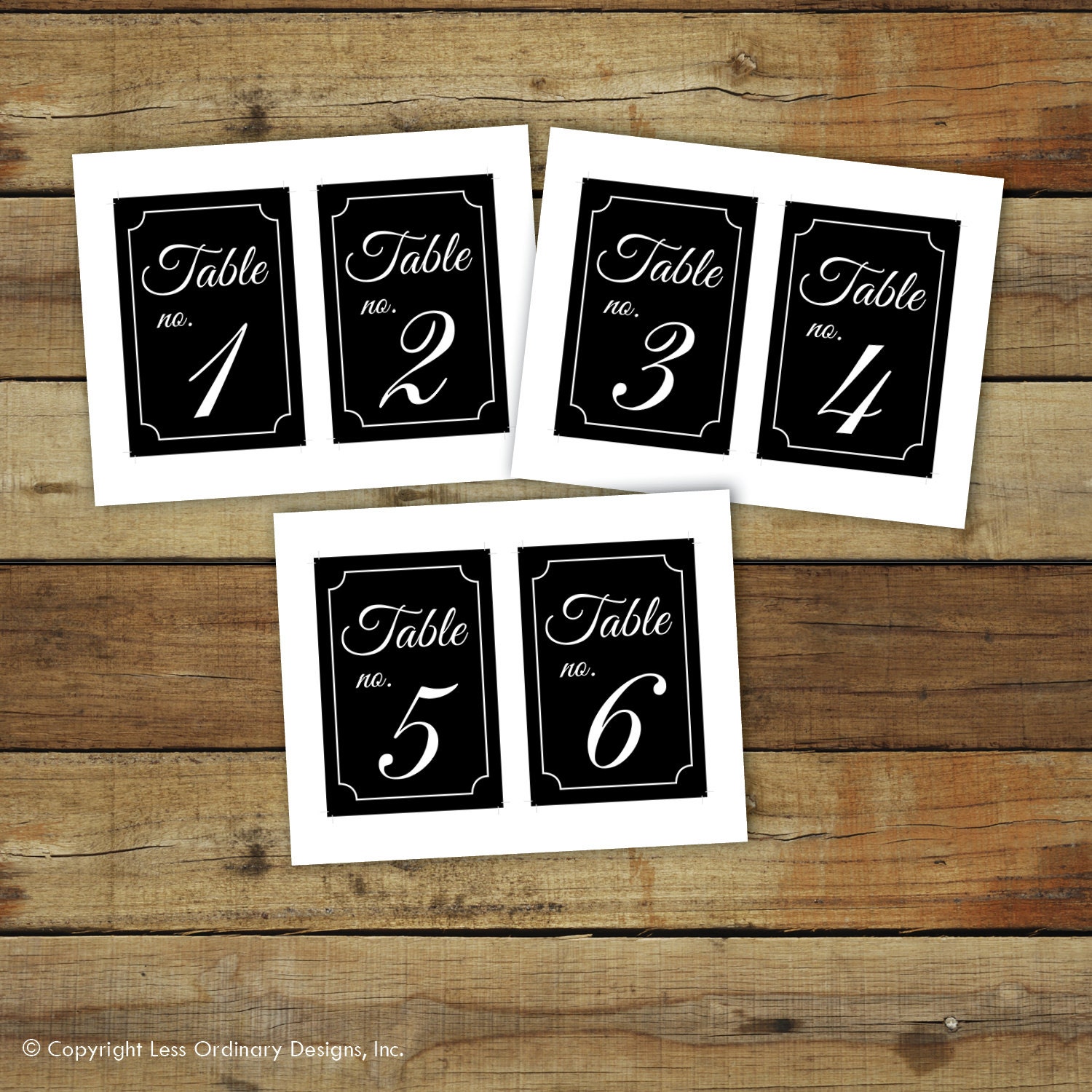Printable Table Numbers in Black and White for Wedding - Etsy Canada