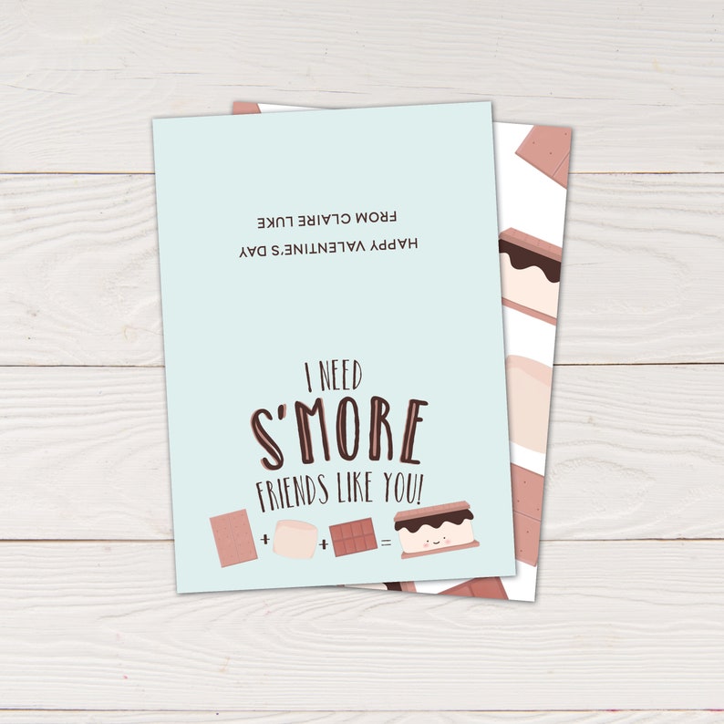 S'mores Valentine Treat Bag Topper, Printable Valentine Treat for ...