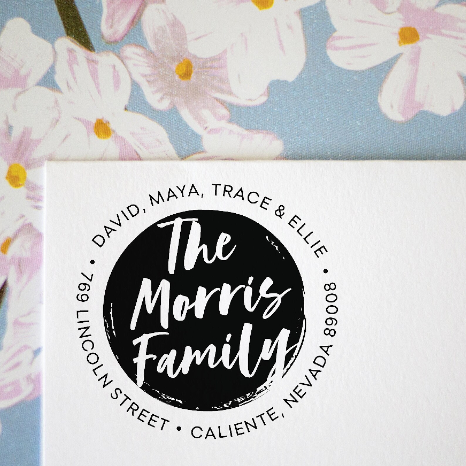 Round Address Stamp Modern Stamp Self Inking Return | Etsy