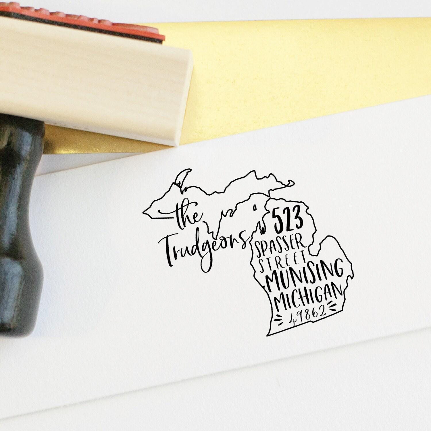 Michigan Address Stamp - Self Inking Return Address Stamp ...