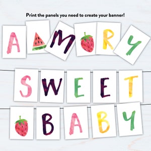 Printable Banner for Fruit Themed Birthday Party or Shower, Fruit ...