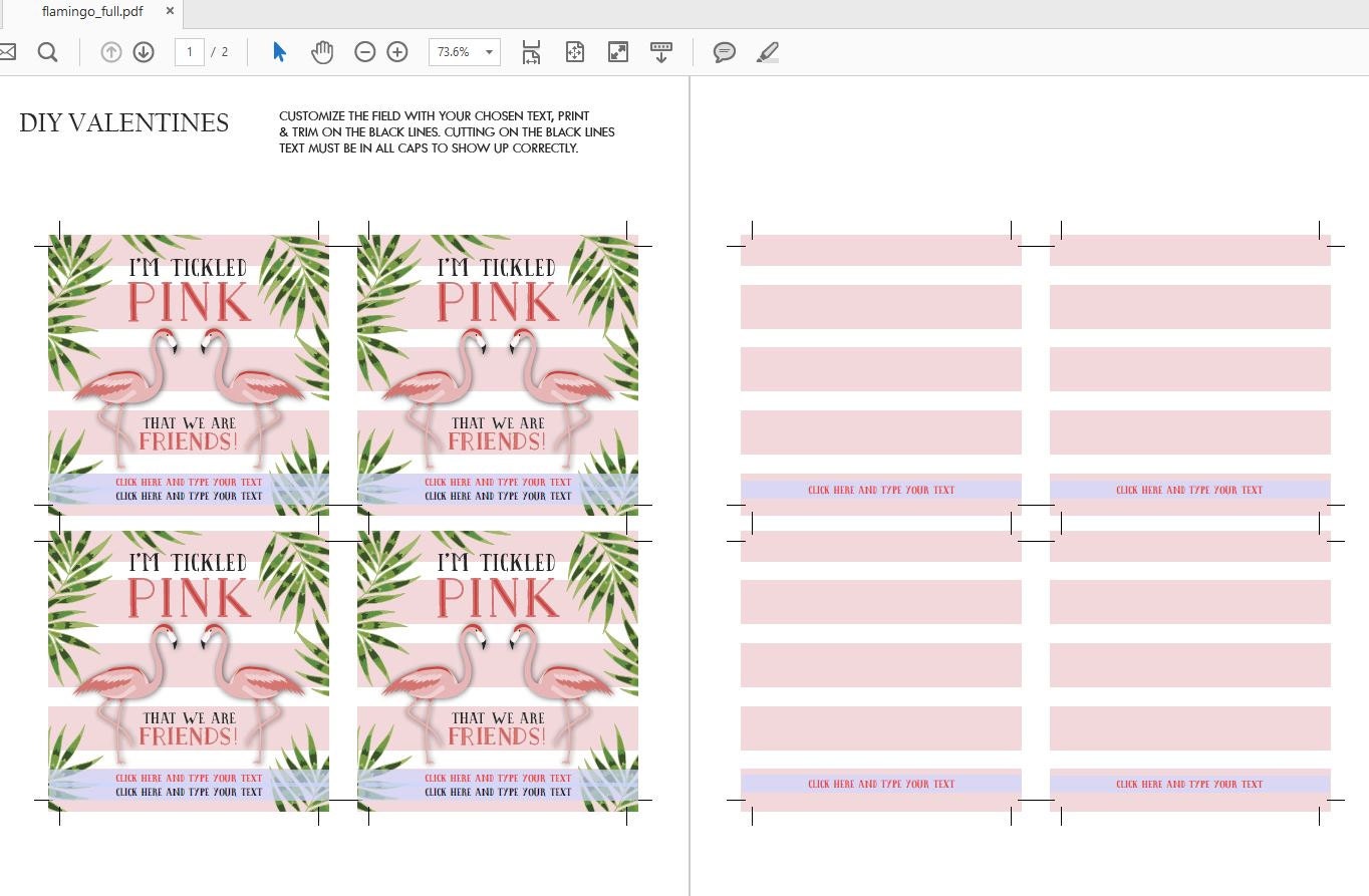 Flamingo Valentine's Day Card - Printable Flamingo Valentine - I'm ...