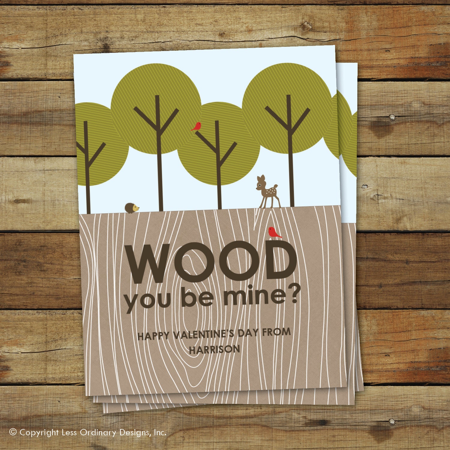 Printable Valentine's Day Card Forest Wood You Be Mine - Etsy