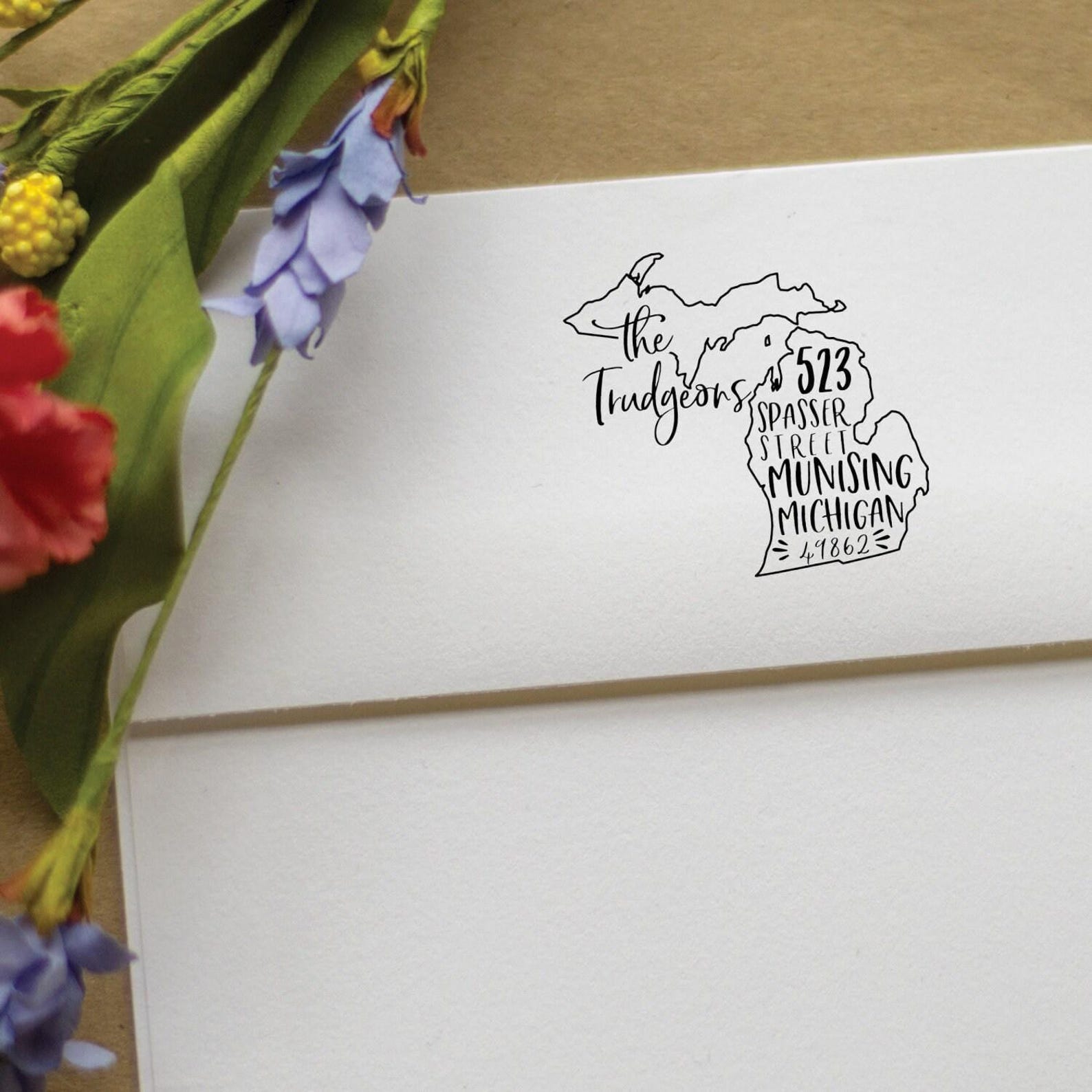 Michigan Address Stamp - Self Inking Return Address Stamp ...