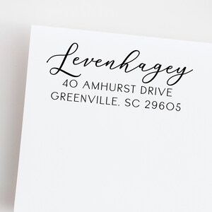 Script Address Stamp Self Inking Return Address Stamp Rubber Stamp ...