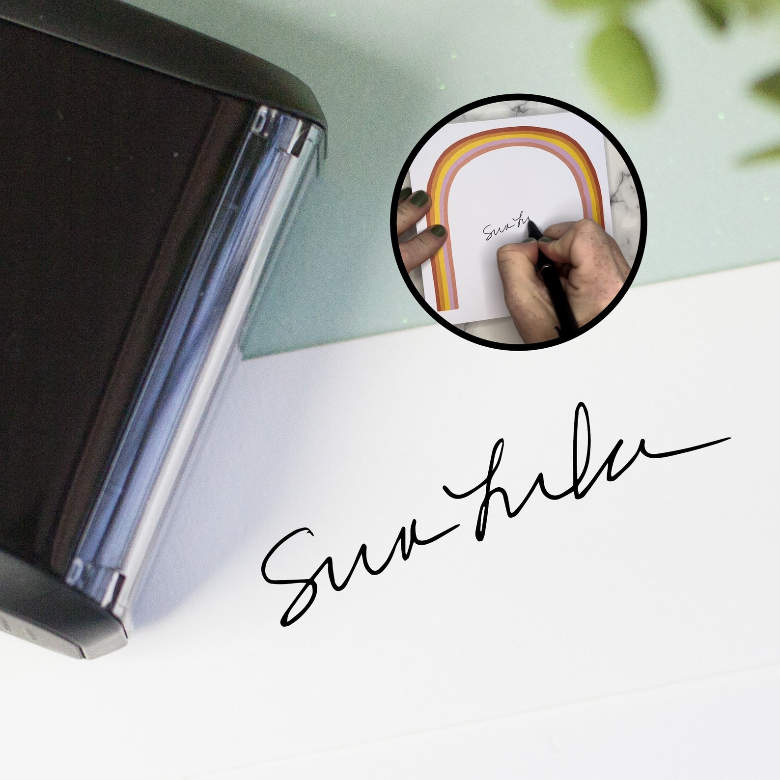 Stamp With Signature Custom Signature Stamp Save Time - Etsy