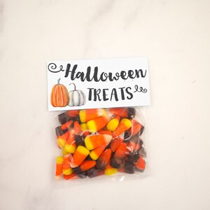 Pumpkin Treat Bag Toppers for Halloween Party or Fall Party Tags ...