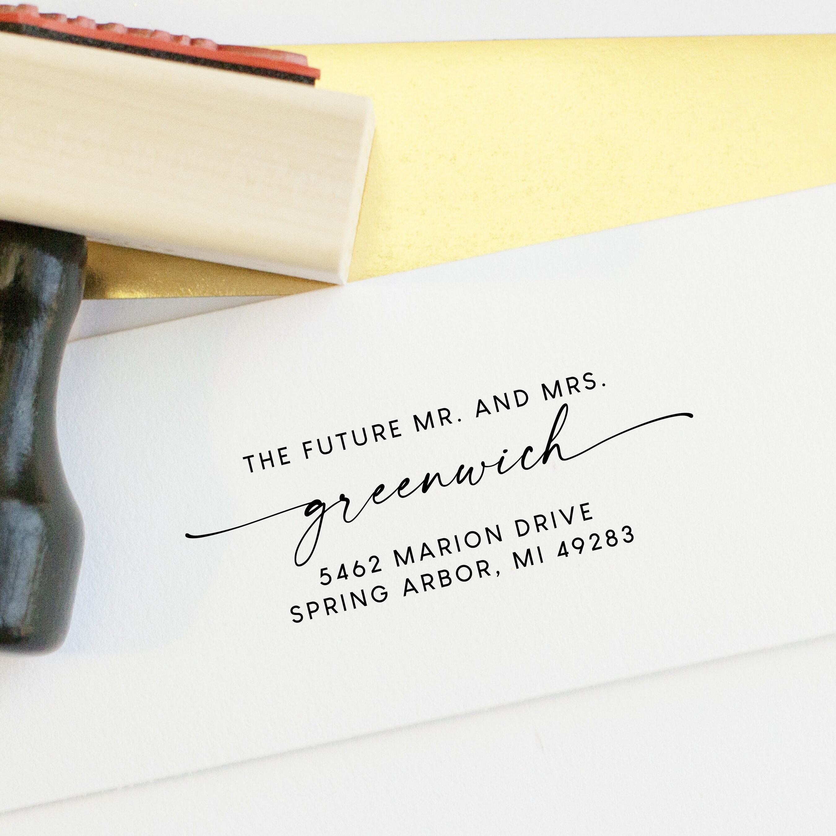 Custom Wedding Stamp Modern Return Address Stamp Future Mr. - Etsy
