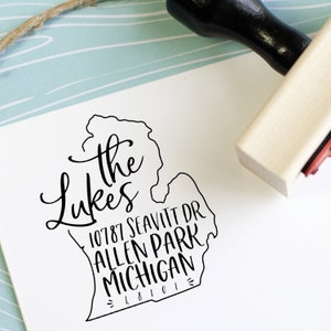 Michigan Address Stamp Self Inking Return Address Stamp Personalized ...