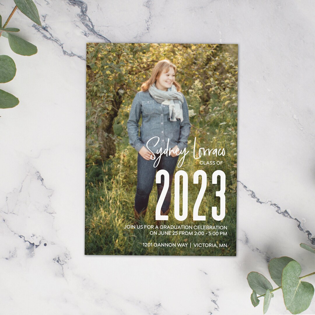 2023 Graduation Invitation, Graduation Announcement With Photo for the ...
