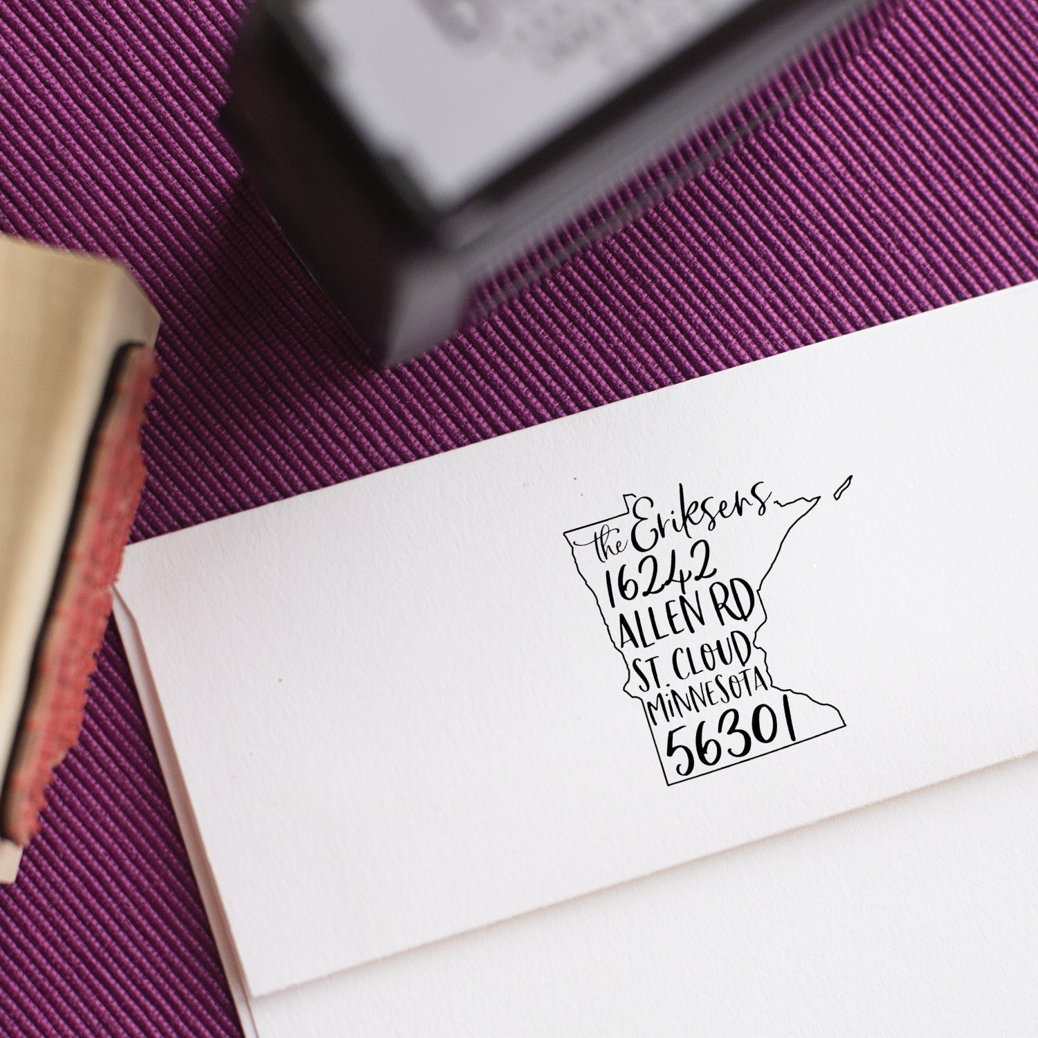 Minnesota Address Stamp Self Ink Address Stamp Custom | Etsy