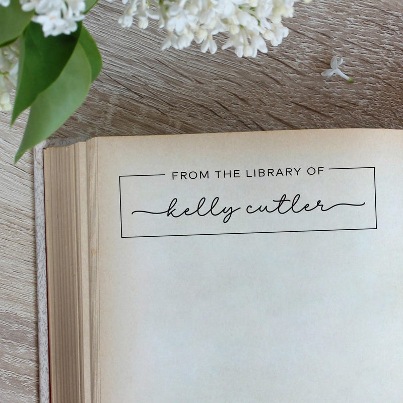 Library Stamp - Etsy