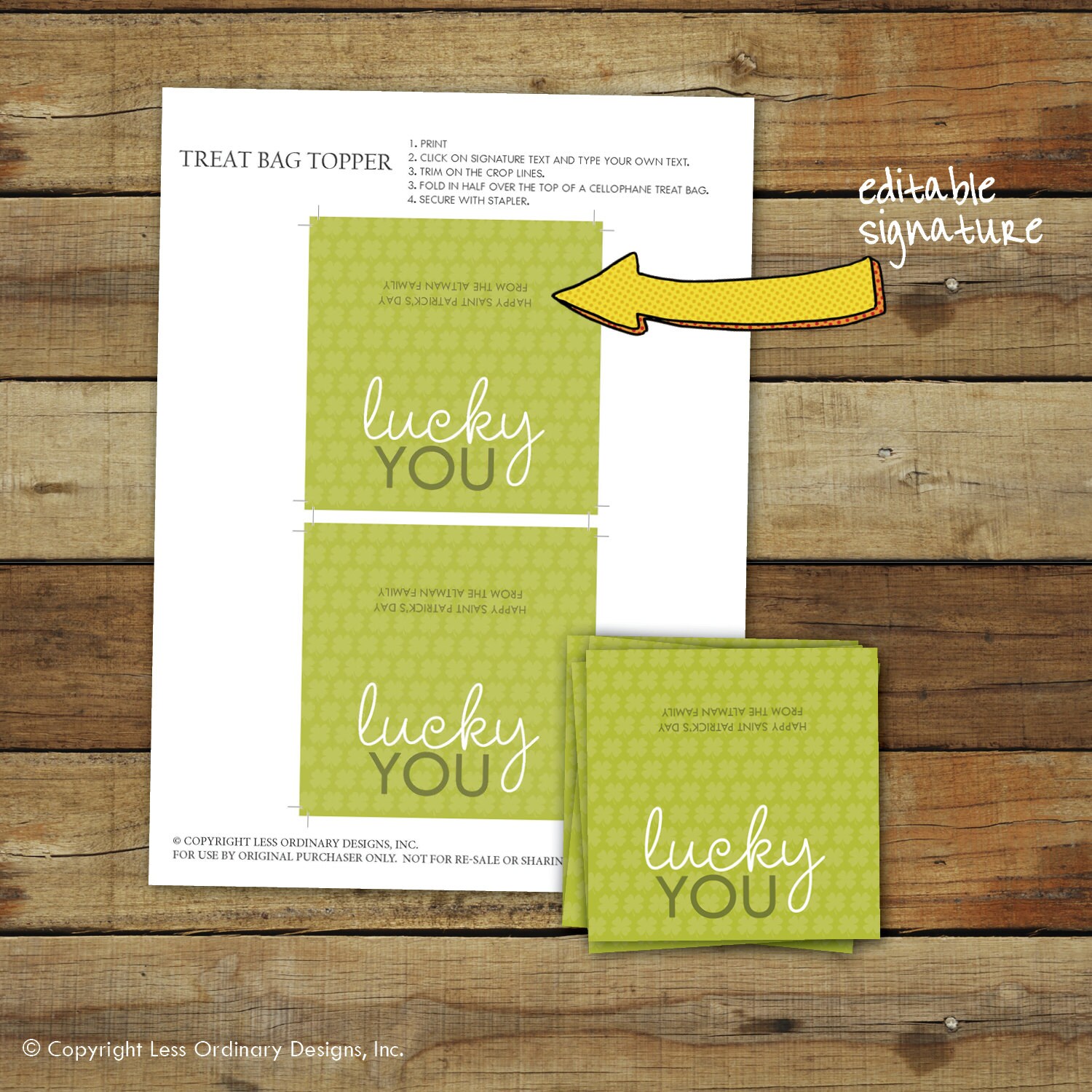 Printable St. Patrick's Day Party Treat Bag Toppers LUCKY - Etsy