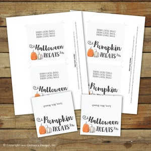 Pumpkin Treat Bag Toppers for Halloween Party or Fall Party Tags ...