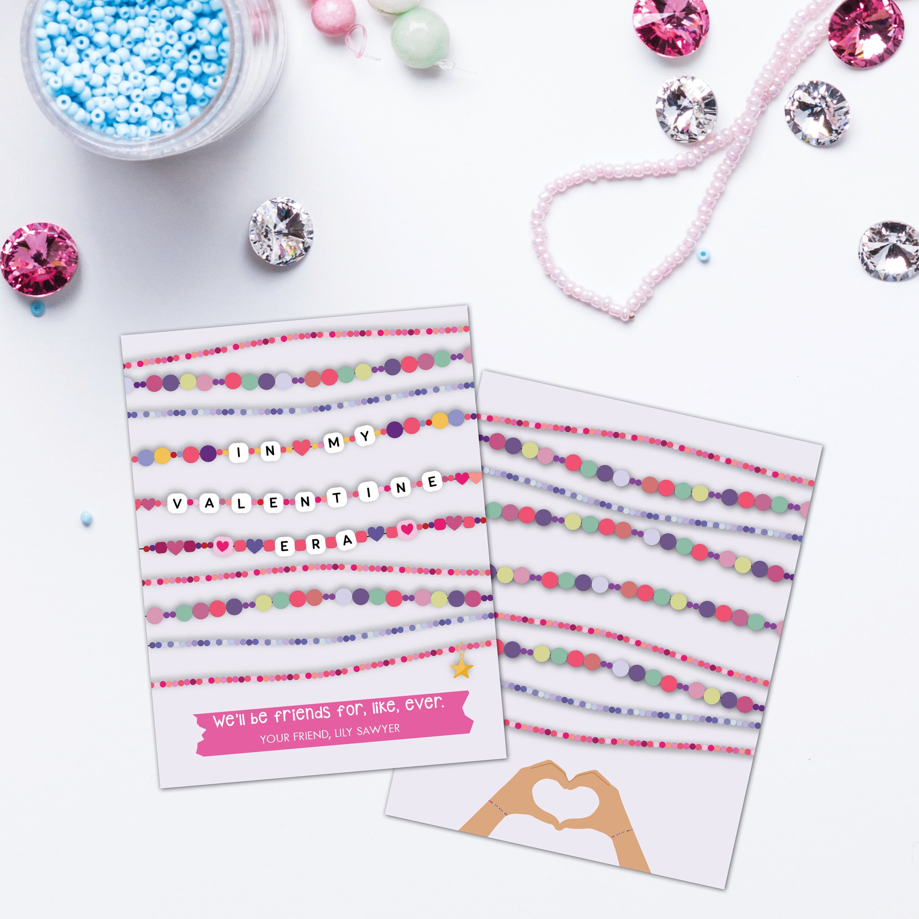 Friendship Bracelet Valentine's Day Card - in My Valentine Era ...