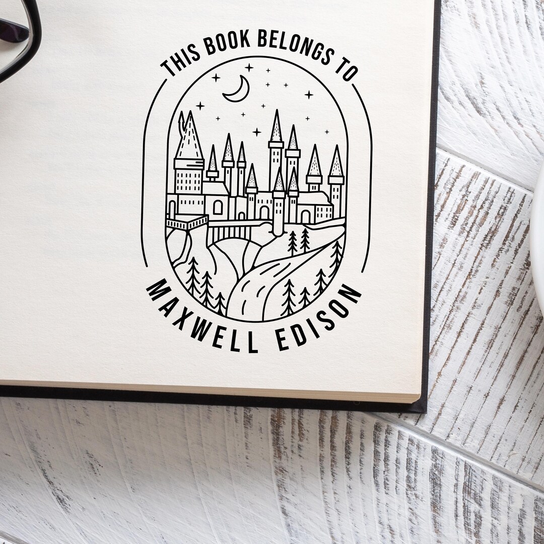 Wizard Castle Book Stamp Wizard School Library Stamp Personalized Self ...