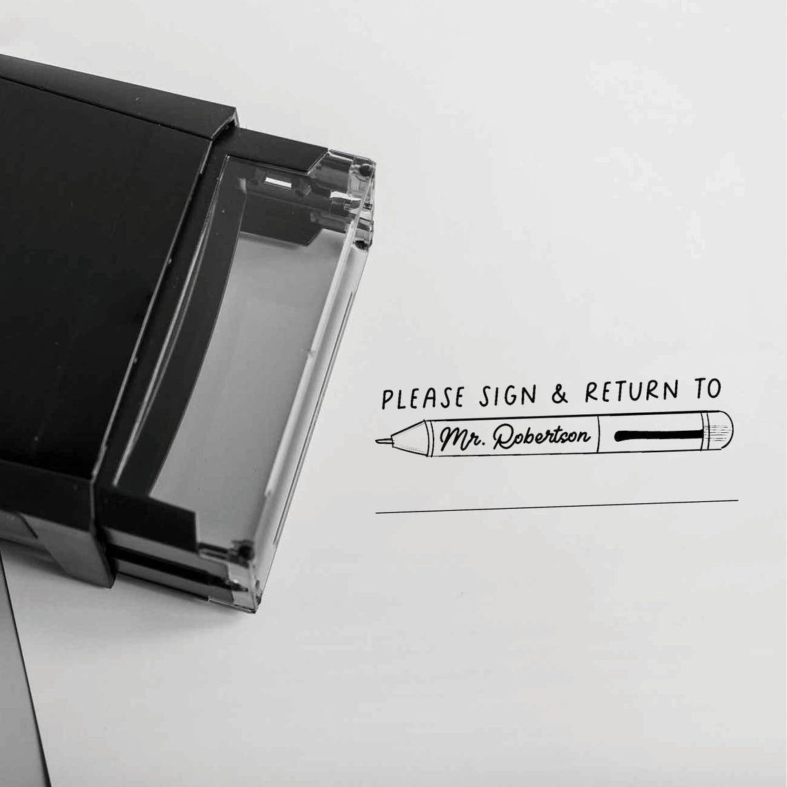 Custom 'please Sign and Return To' Teacher Stamp - Modern Teacher Stamp ...